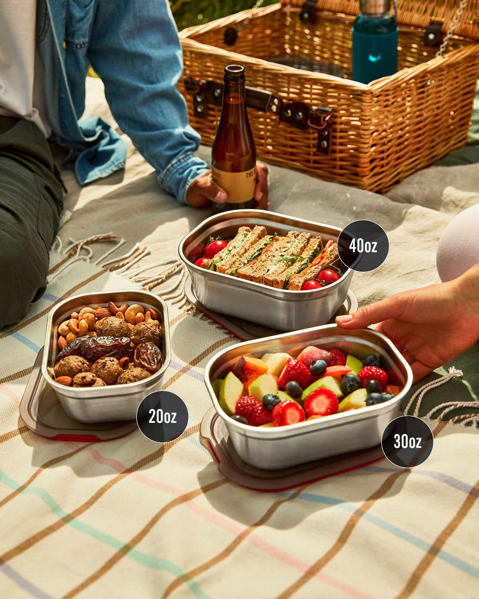 Black+Blum | Stainless Steel Meal Prep Food Box Set Of 3 | Reusable ...