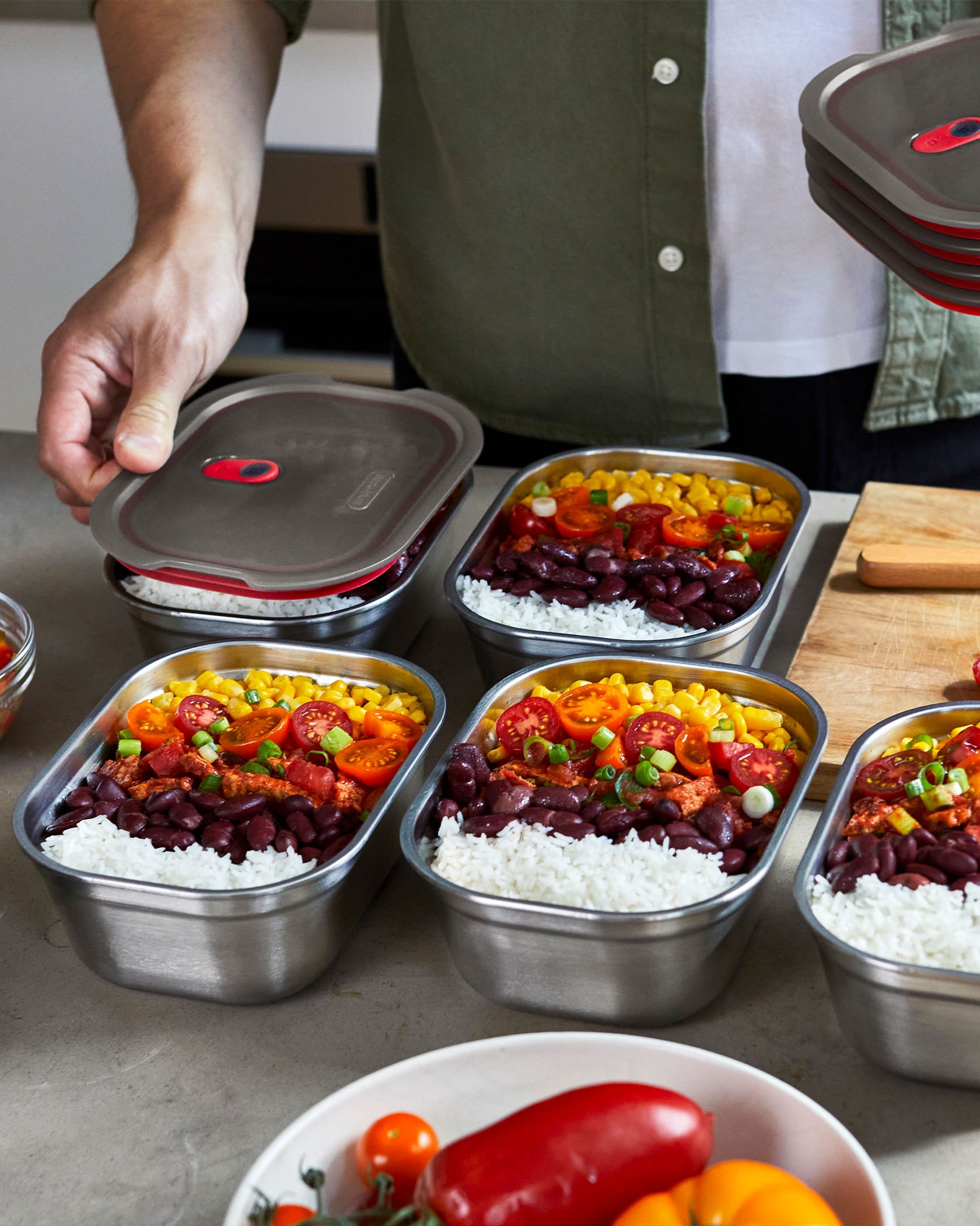 Black+Blum | Stainless Steel Meal Prep Food Box Set Of 5 | Reusable ...