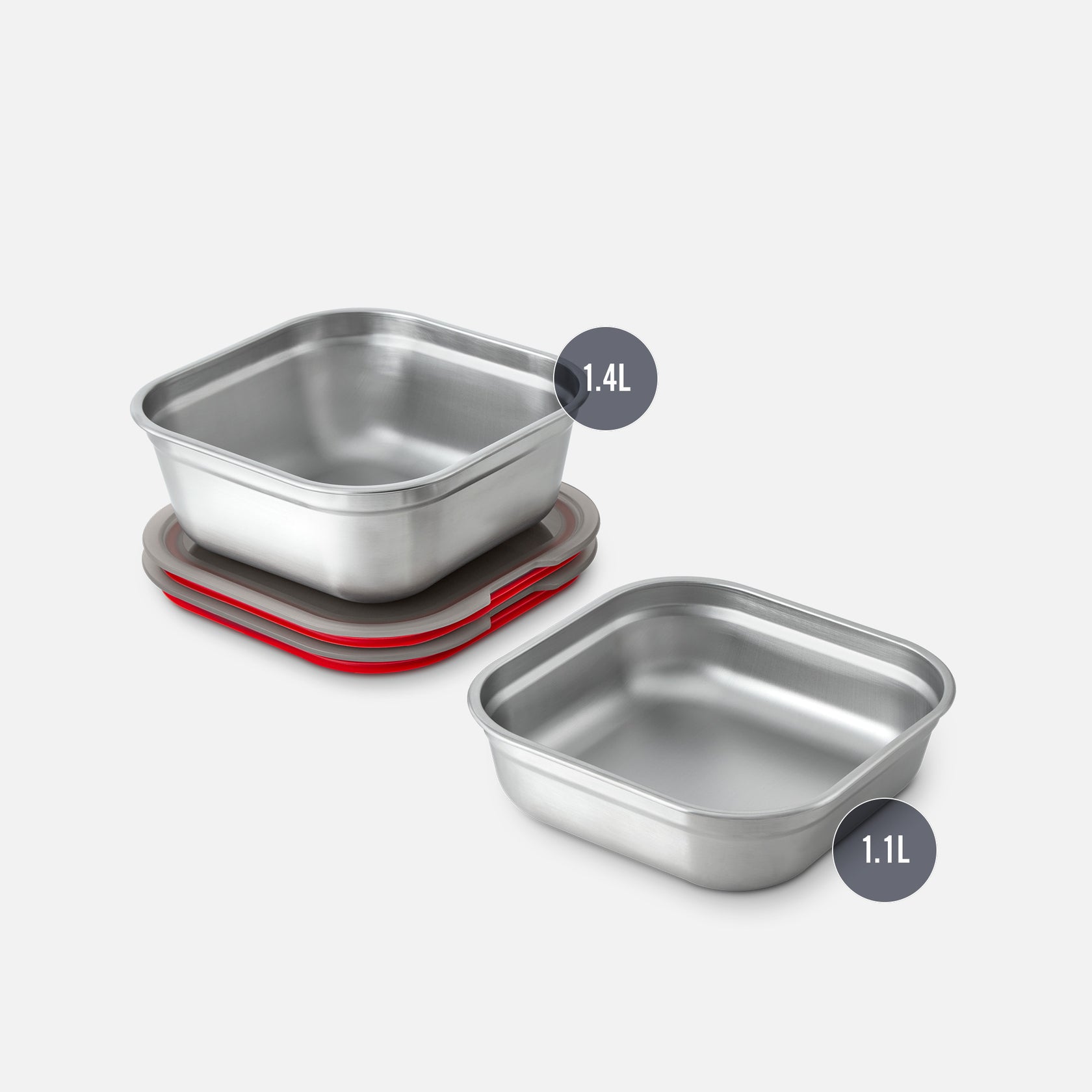 Black+Blum | Stainless Steel Meal Prep Square Food Box Set Of 3 ...