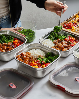 Black+Blum | Stainless Steel Meal Prep Square Food Box Set Of 5 ...